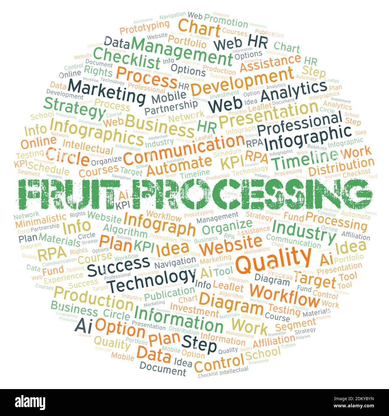Fruit Processing typography word cloud create with text only Stock ...