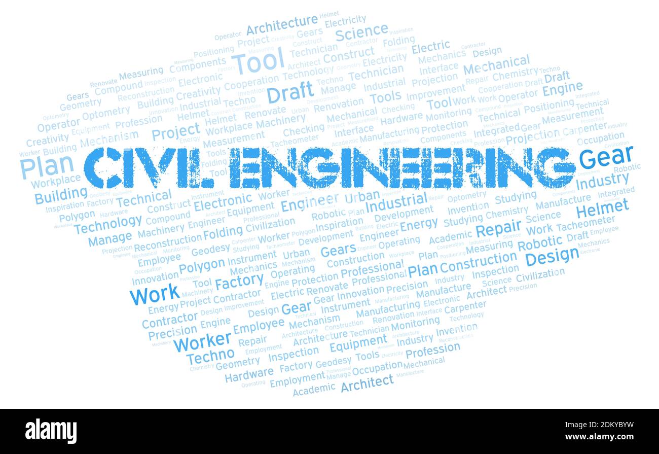 Civil Engineering typography word cloud create with text only Stock ...