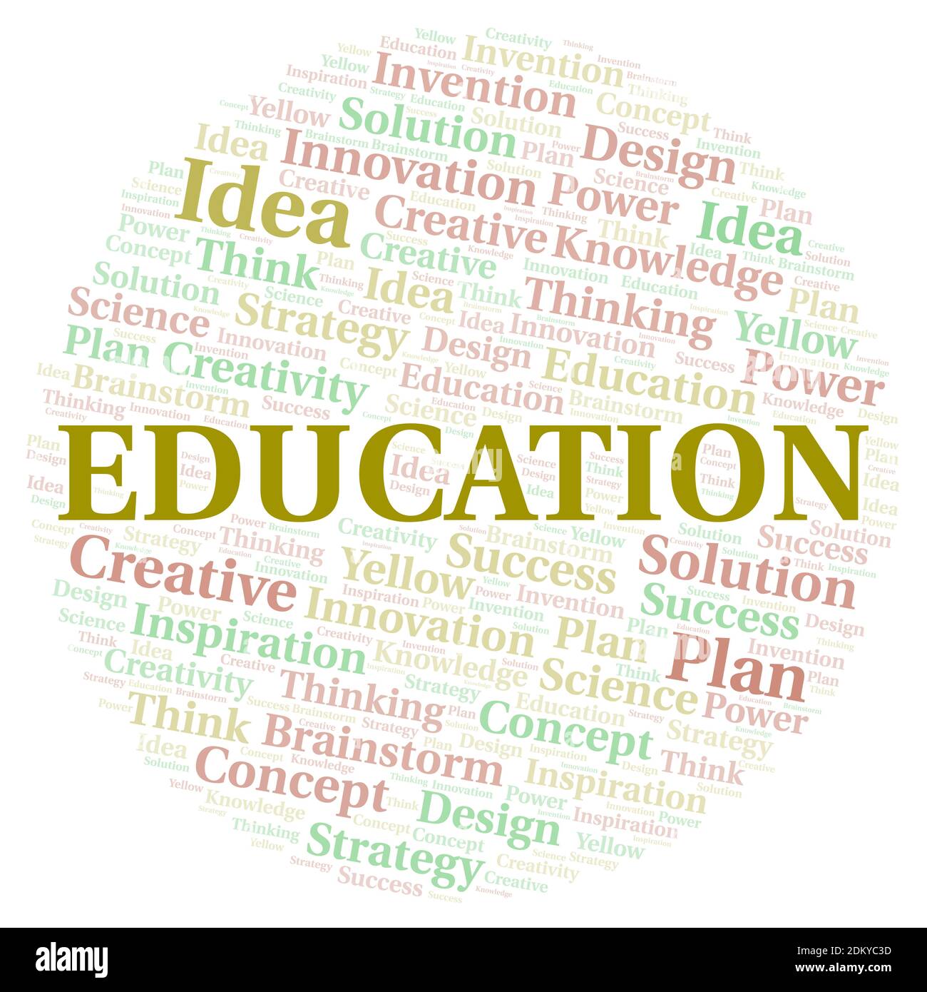 Education typography word cloud create with text only Stock Photo - Alamy