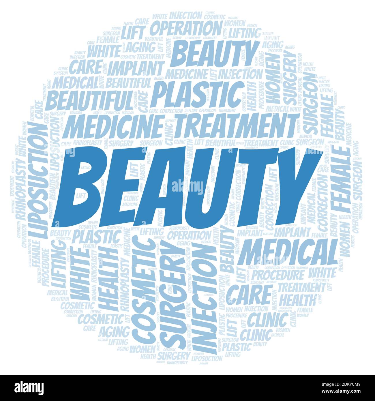 Beauty typography word cloud create with text only Stock Photo - Alamy