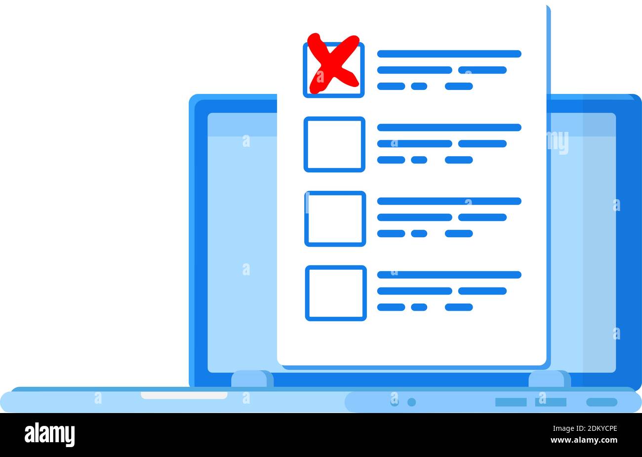 Poll, choice of questionnaire answer in online test on computer monitor ...