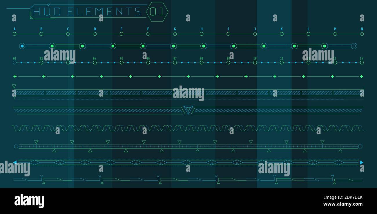 A set of HUD lines elements for a futuristic interface Stock Vector ...