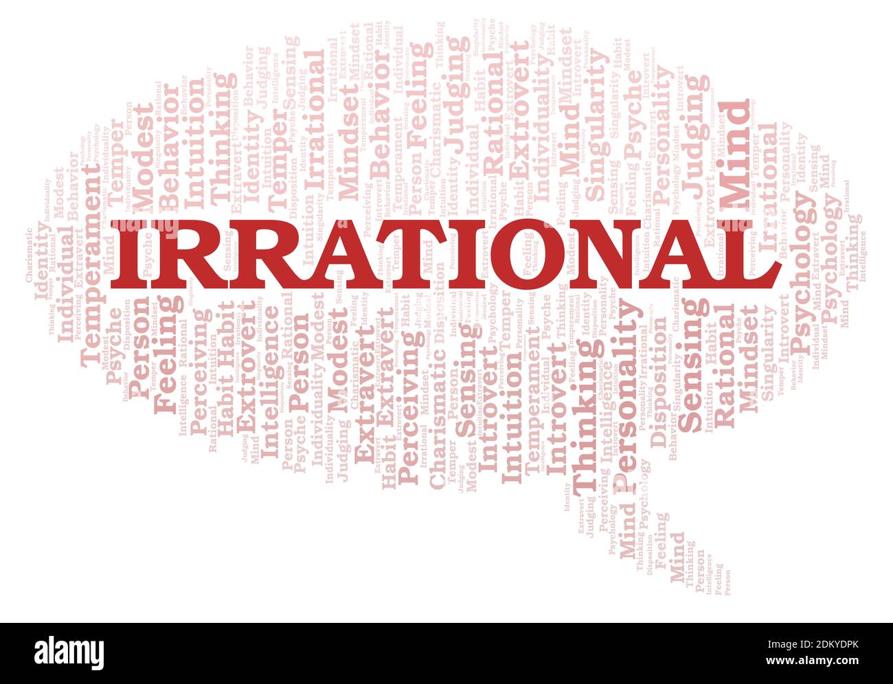 Irrational typography word cloud create with text only Stock Photo - Alamy