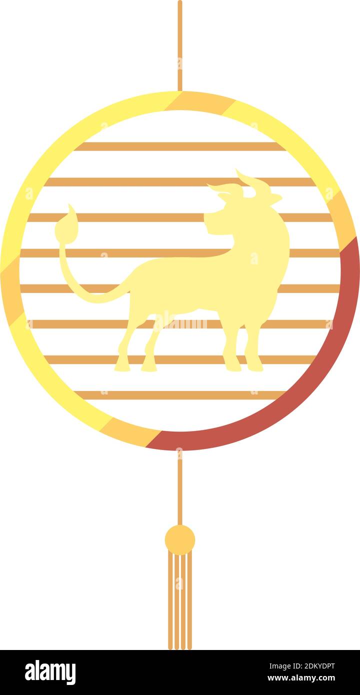 Chinese new year bull hanger design, China culture asia and oriental ...