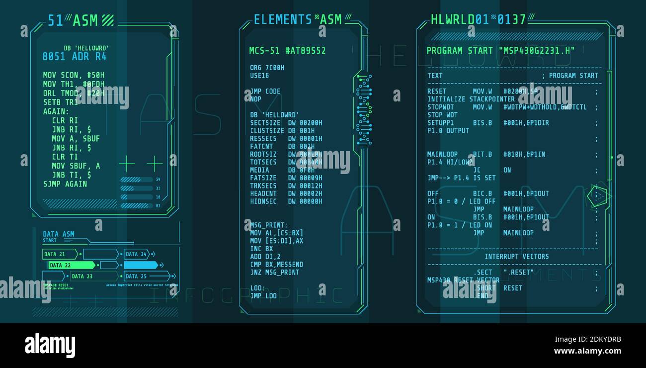 Assembly language code Stock Vector Images - Alamy