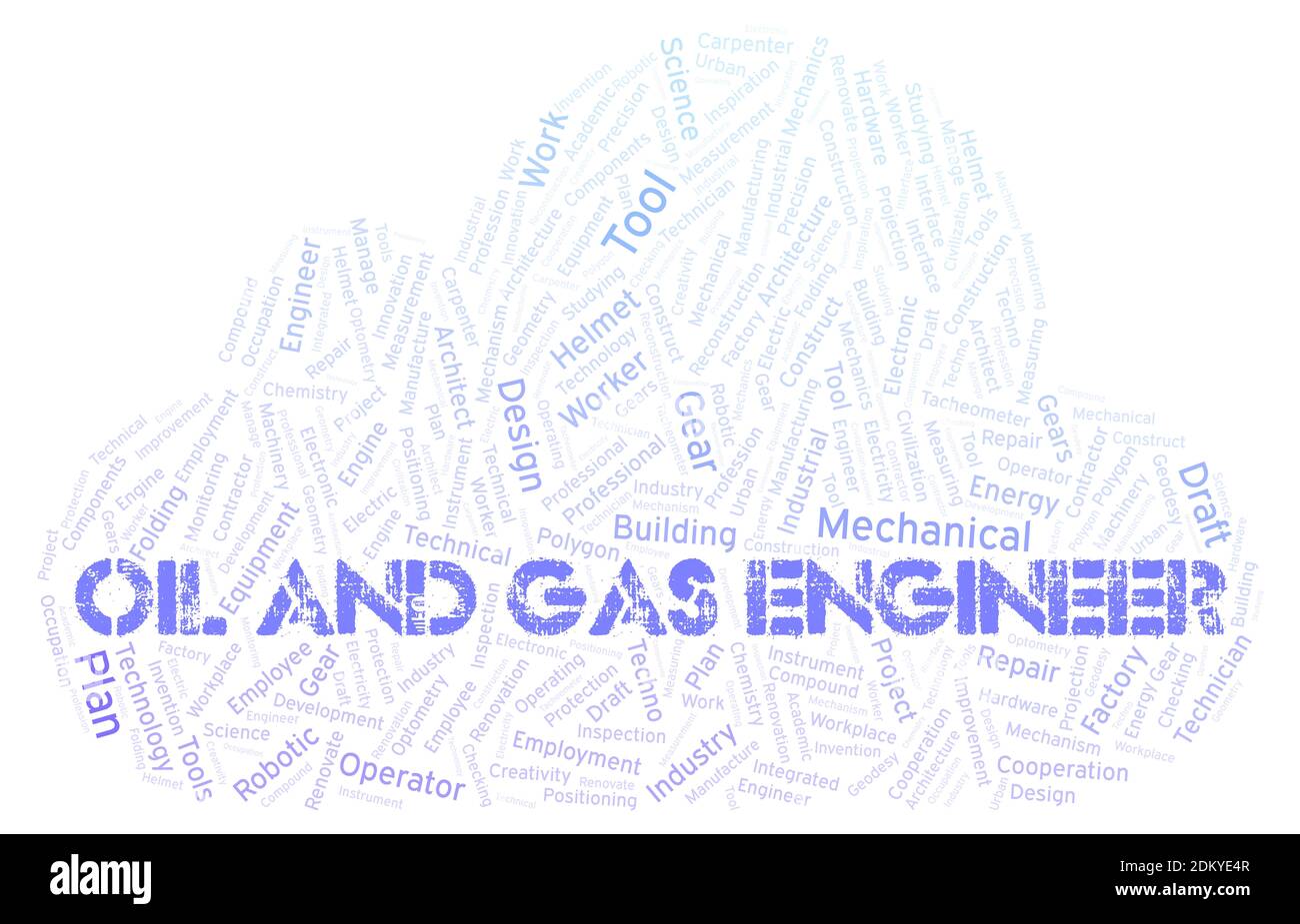 Oil And Gas Engineer typography word cloud create with text only Stock ...