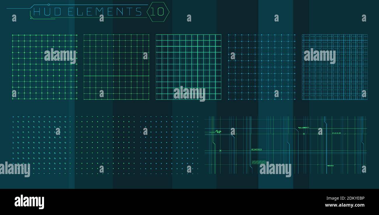 A set of HUD grids elements for a futuristic interface Stock Vector Image & Art - Alamy