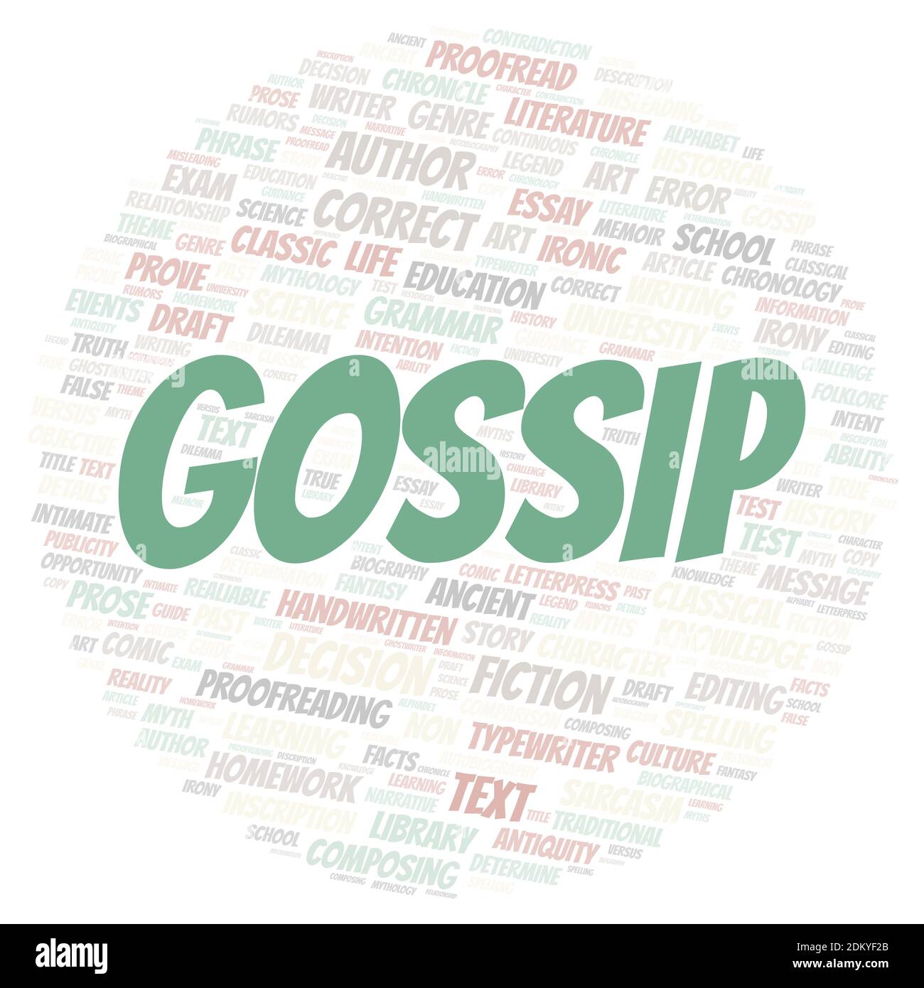Gossip typography word cloud create with text only Stock Photo - Alamy