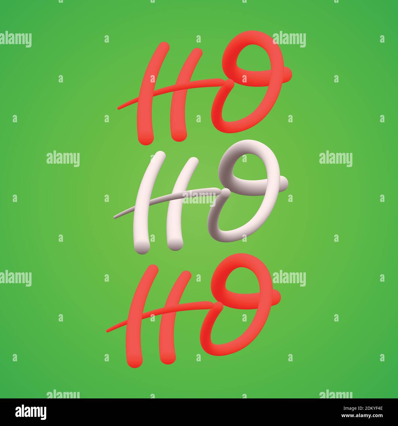 Ho, ho, ho modern 3D lettering text. Vector illustration logo for print ...
