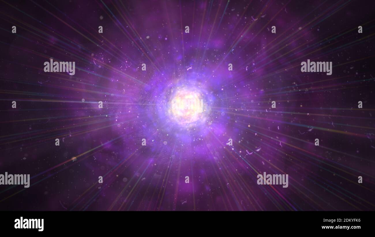 futuristic space particles in bright round energy structure ...