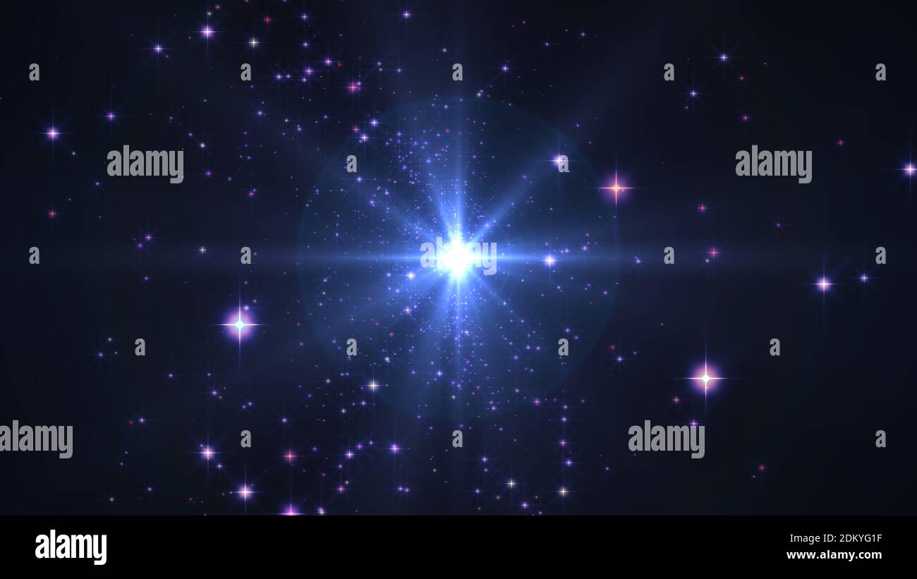 star explosion in space, star ray, 3d render illustration Stock Photo ...