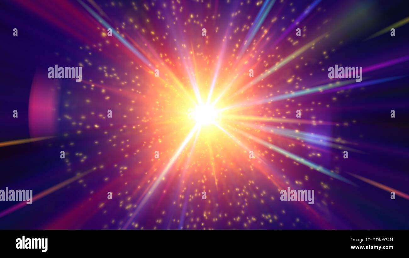 Bright light glare of sunshine and sun rays shining illustration Stock ...