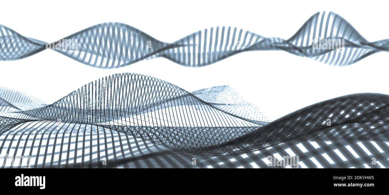 Modern Abstract Blue Wireframe Grid Structure Virtual Background Digital Technology Science