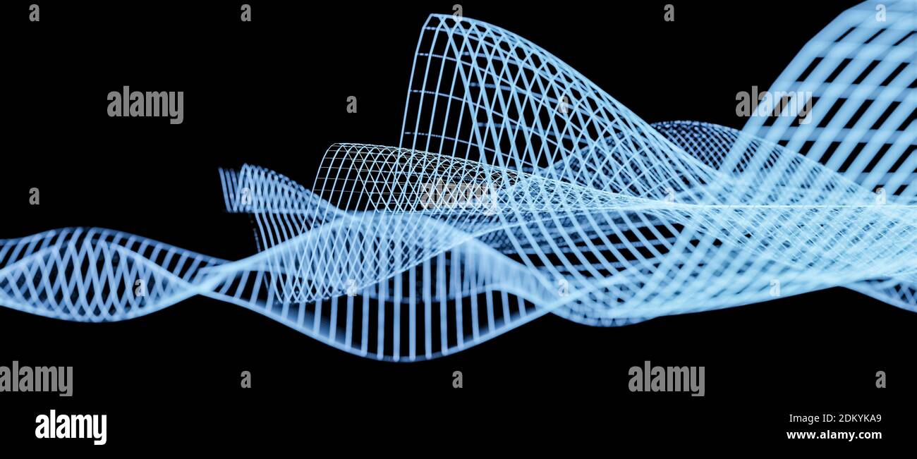 Abstract Modern Blue Wireframe Grid Structure Virtual Background Digital Technology Science