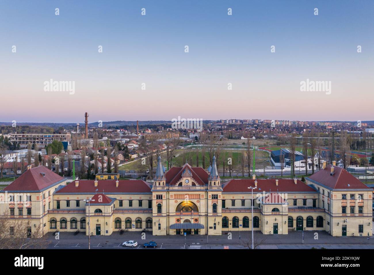Railway station building in Pecs, hungary Stock Photo - Alamy