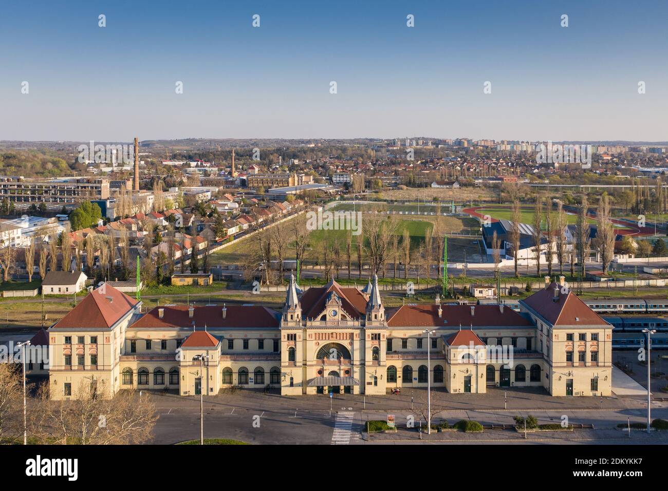 Railway station building in Pecs, hungary Stock Photo - Alamy
