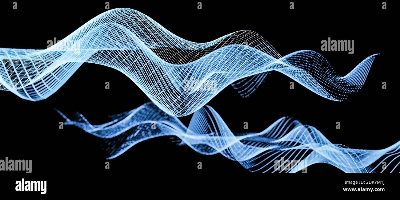 Abstract Modern Blue Wireframe Grid Structure Virtual Background Digital Technology Science