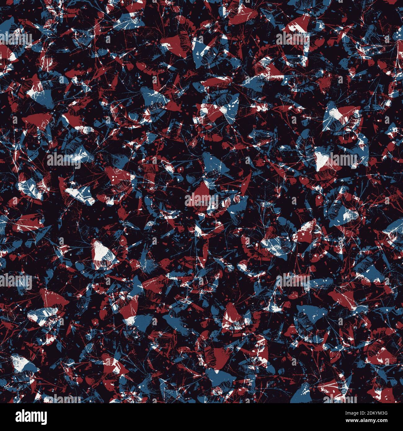 Seamless leaf pattern in red blue black white Stock Photo - Alamy