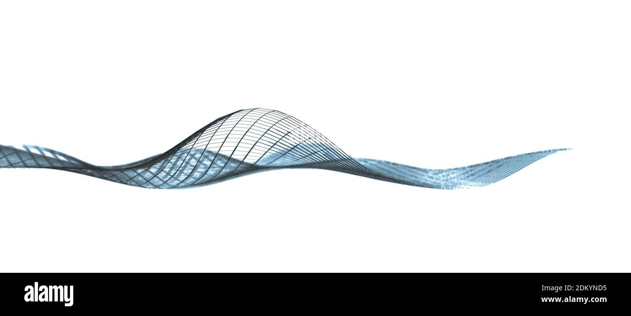 Abstract Modern Blue Wireframe Grid Structure Virtual Background Audio Soundwaves Science Or