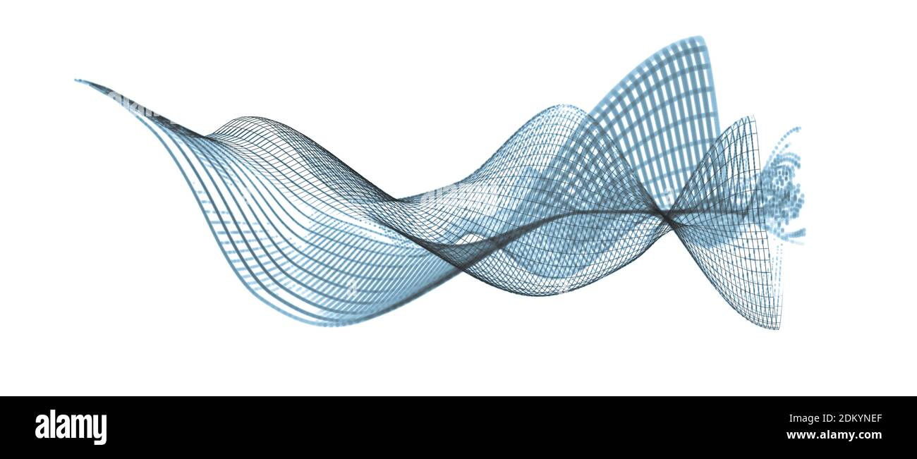 Abstract Modern Blue Wireframe Grid Structure Virtual Background Audio Soundwaves Science Or