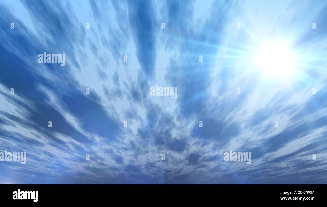 sky clouds sun ray. abstract illustration 3d render Stock Photo - Alamy