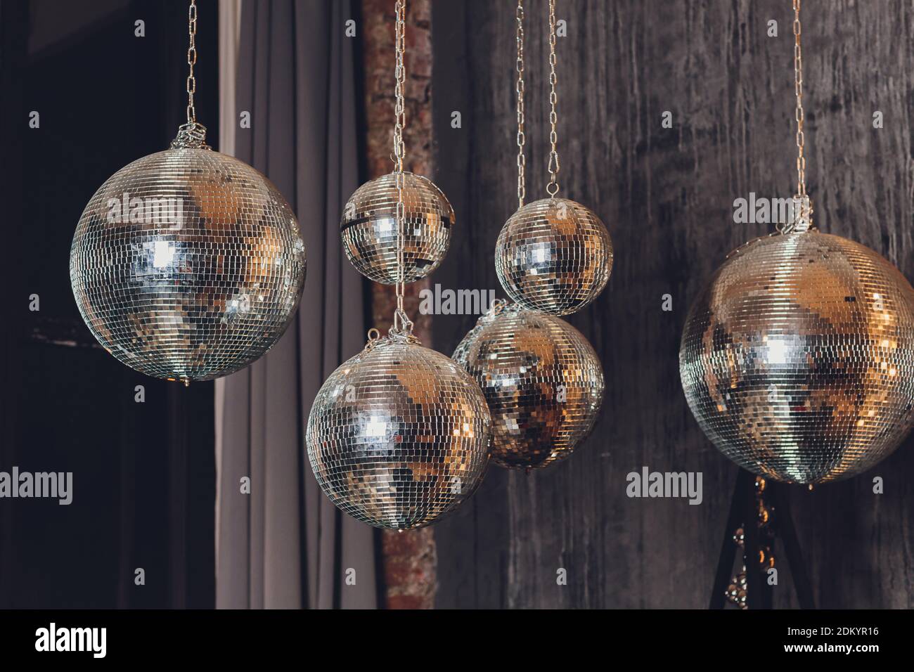 Shiny disco ball in empty hi-res stock photography and images - Alamy