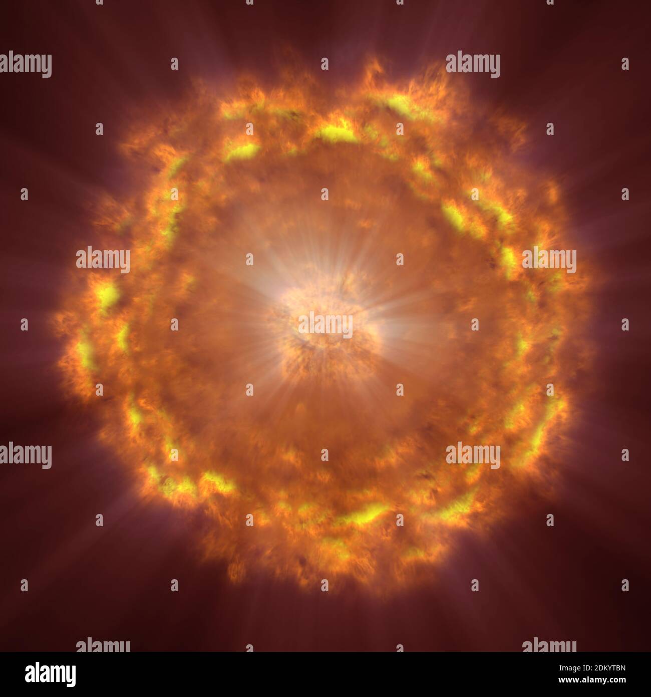 fire flame ball explosion in space, abstract illustration Stock Photo ...