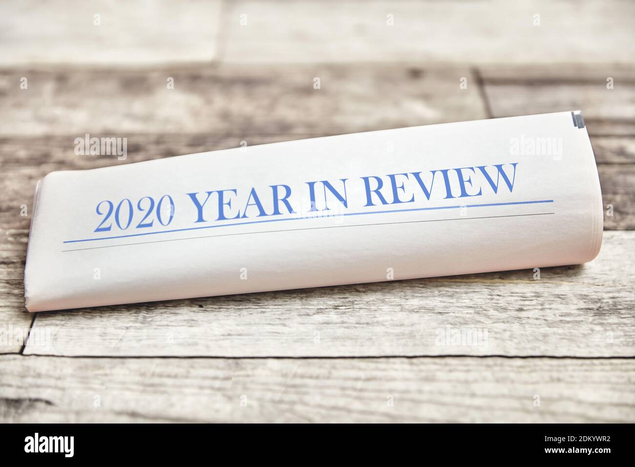 2020 Year in Review on a folded newspaper as the front page Stock Photo ...
