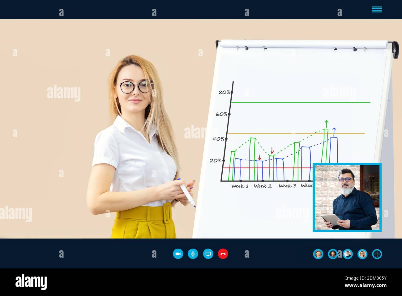 Video call conference working hi-res stock photography and images - Alamy