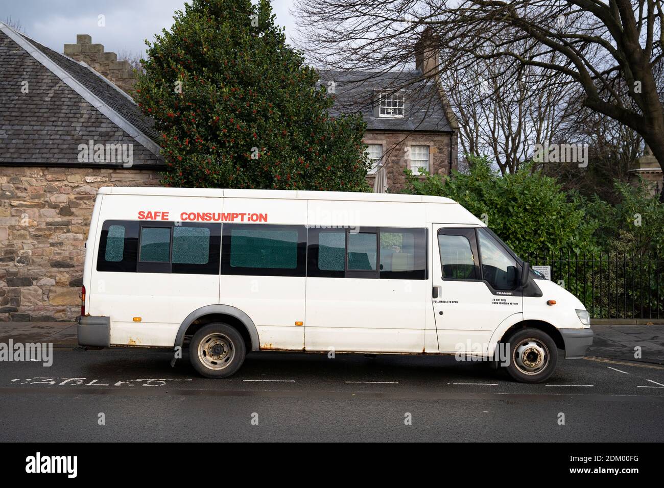 Edinburgh, Scotland, UK. 16 December 2020. Safe Consumption van for ...