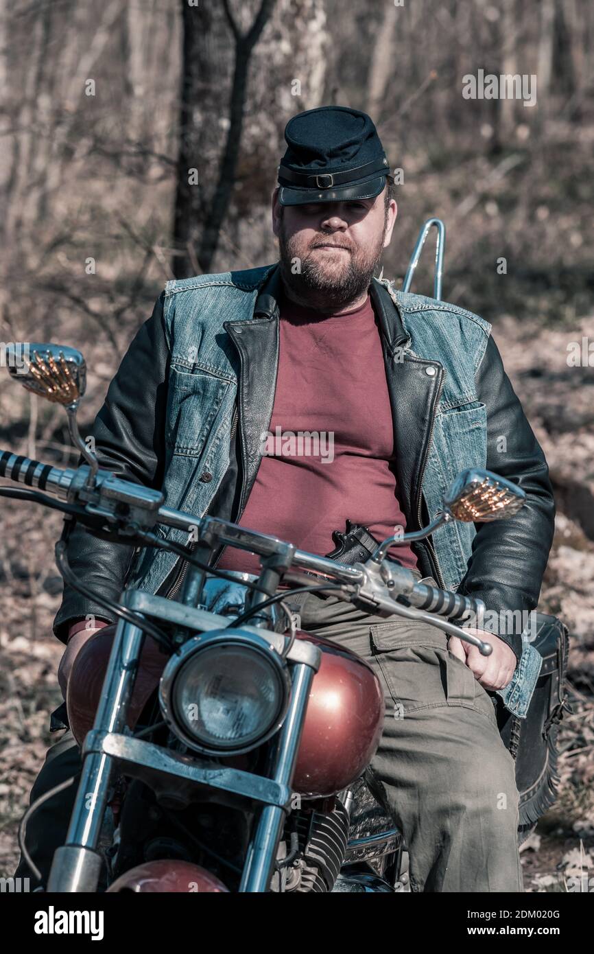 Overweight Man Riding Motorcycle High Resolution Stock Photography and ...