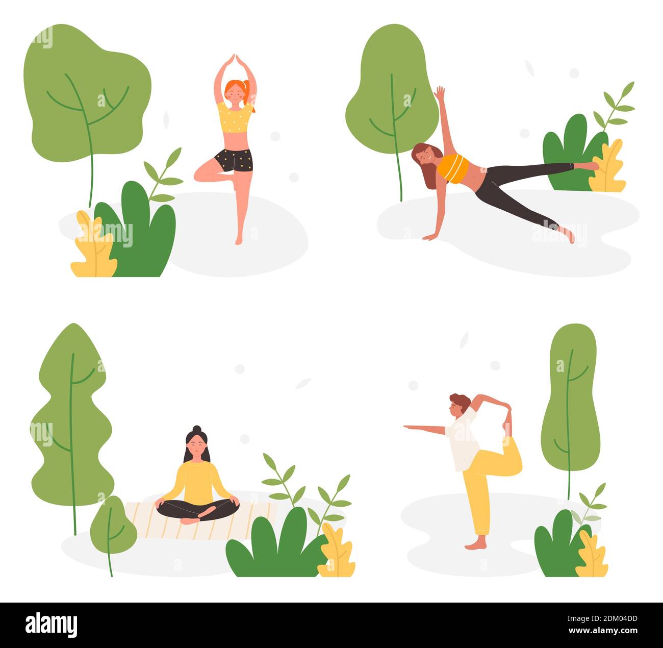 Yoga stretching workout in nature Cut Out Stock Images & Pictures - Alamy