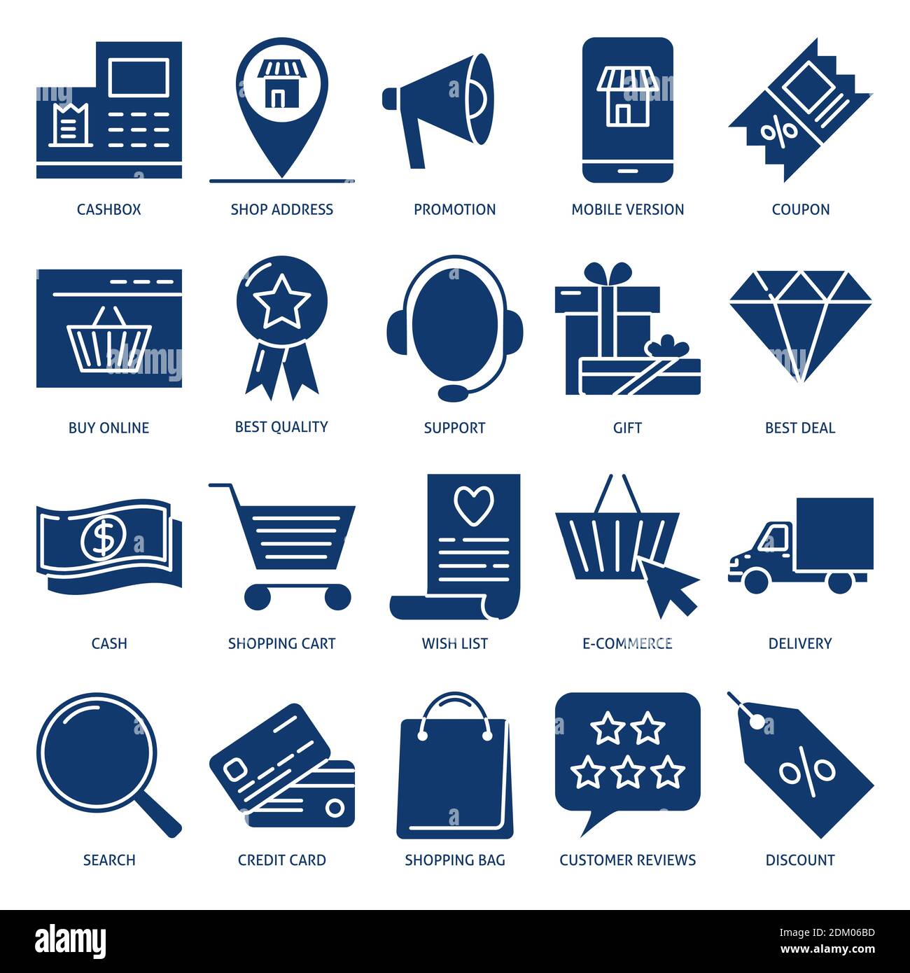 Internet shopping icon set in flat style. E-commerce symbols collection ...