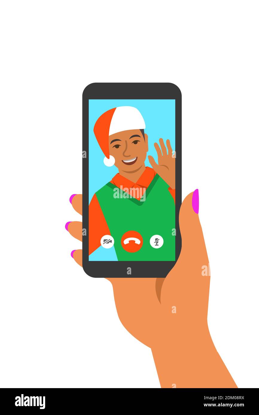 Black person talking on video Stock Vector Images - Alamy