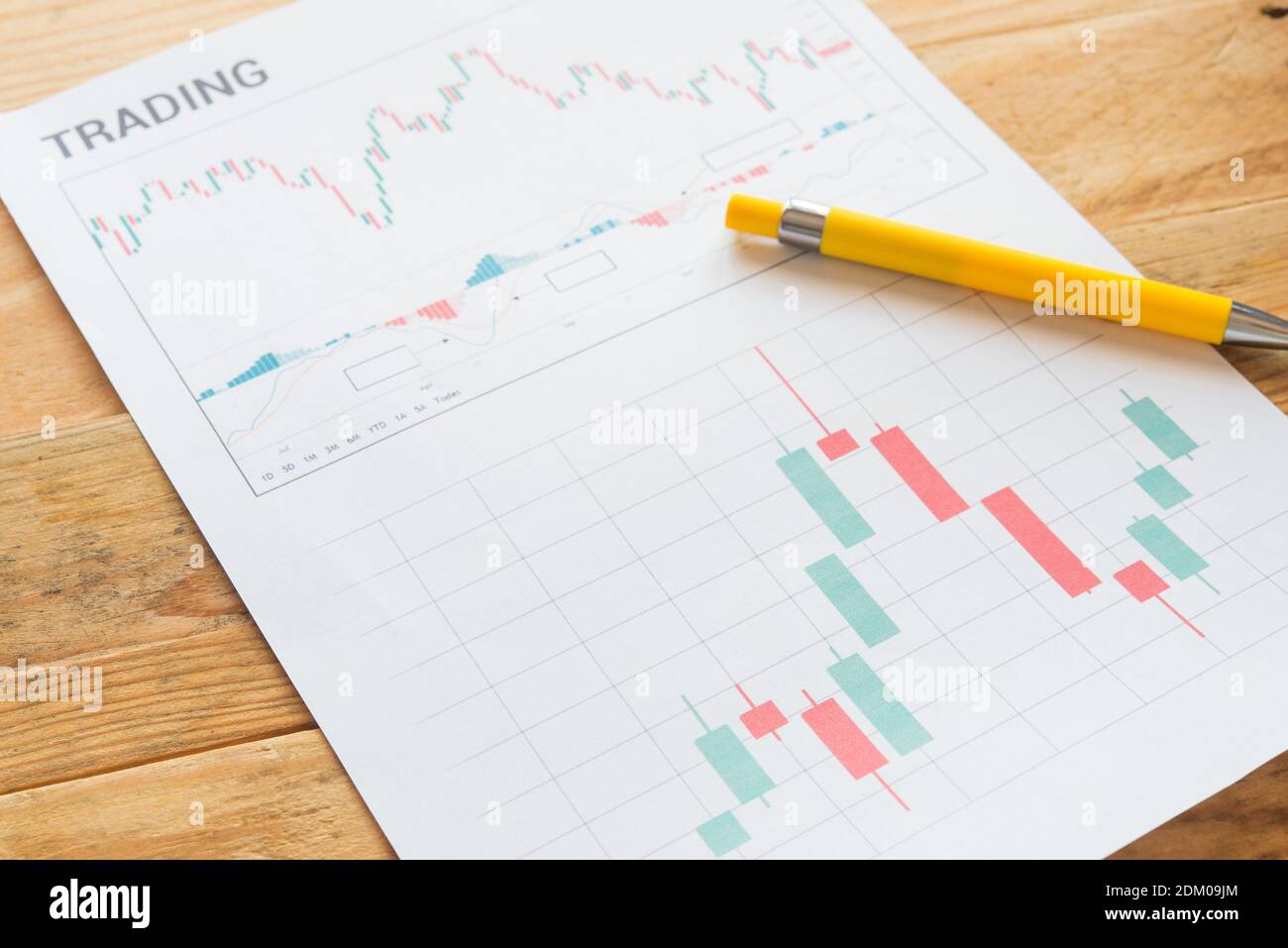 Trade Graph Chart Concept top view Stock Photo - Alamy