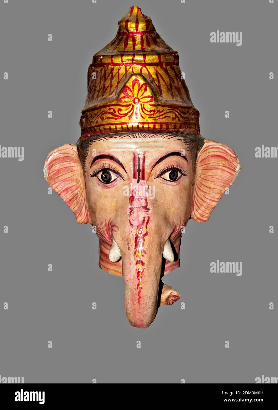 INDIA COCHIN KOCHI KERALA VERY OLD WOODEN AND PLASTER HINDU MASK ...