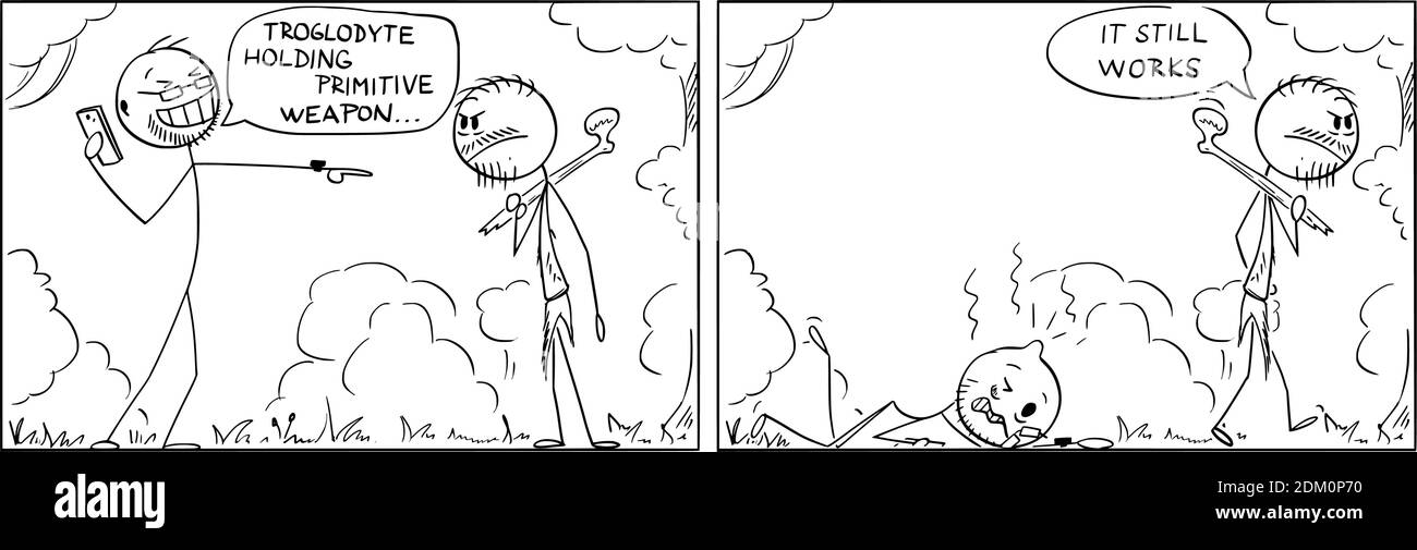 Vector cartoon stick figure illustration of modern western man ...