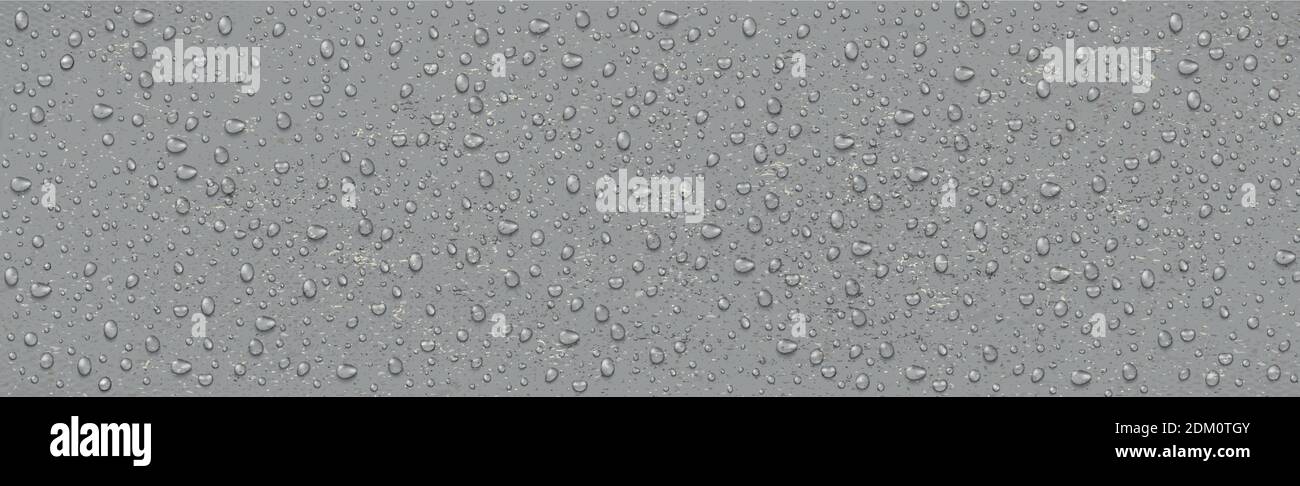 Realistic water drops on gray concrete background - Vector illustration ...