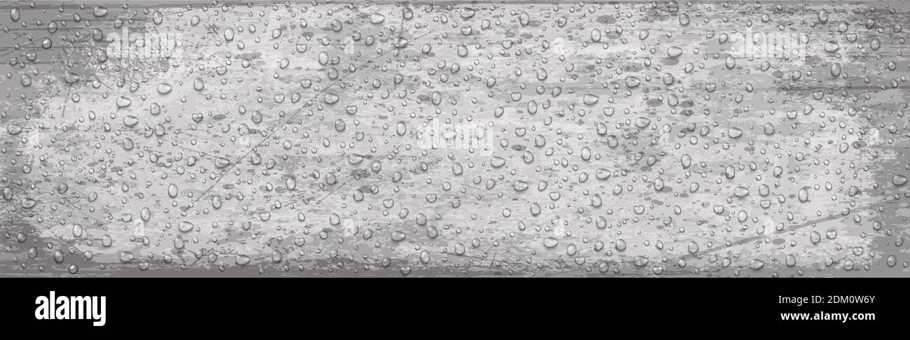 Realistic water drops on gray concrete background - Vector illustration ...