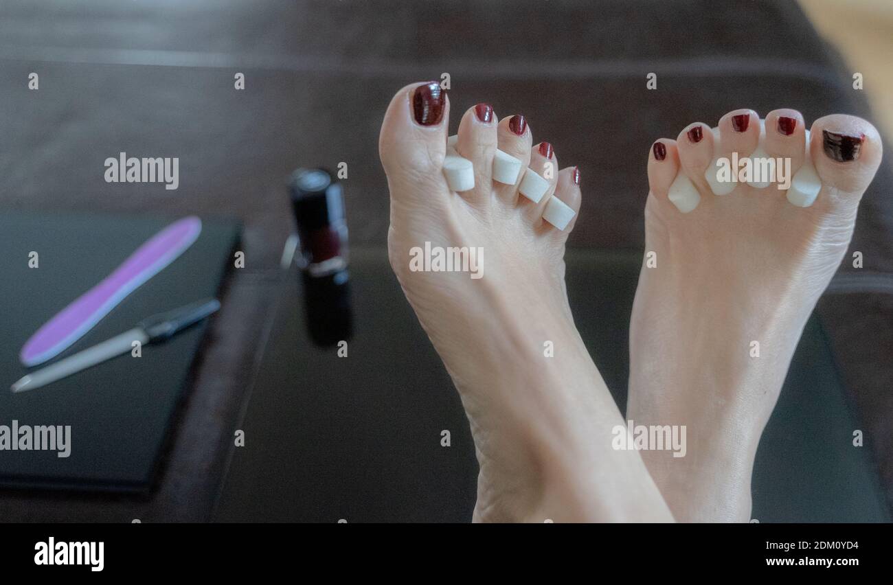 Pedicured legs hi-res stock photography and images - Alamy