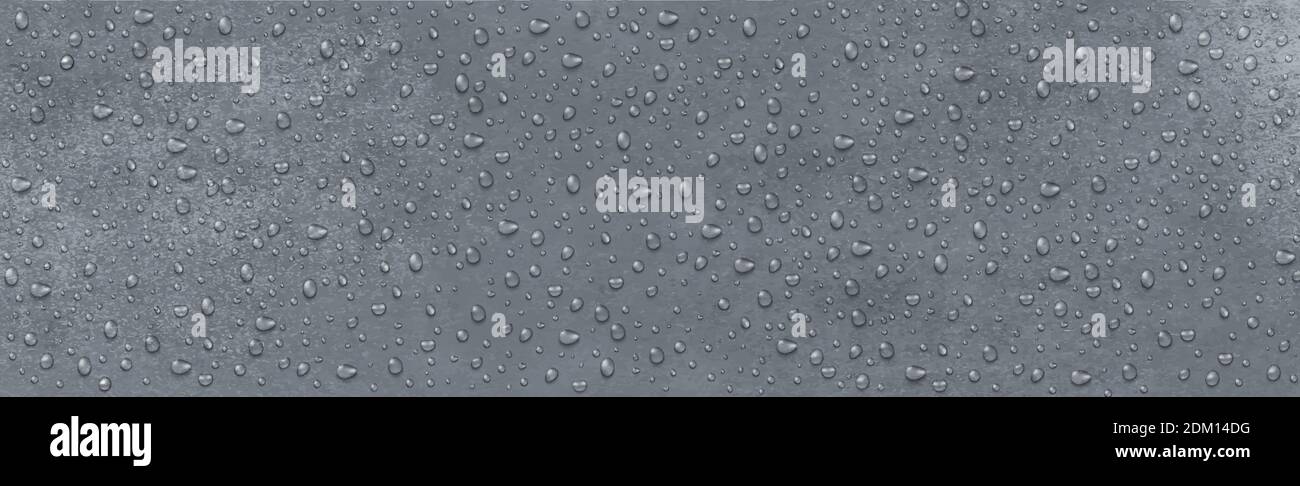 Realistic water drops on gray concrete background - Vector illustration ...