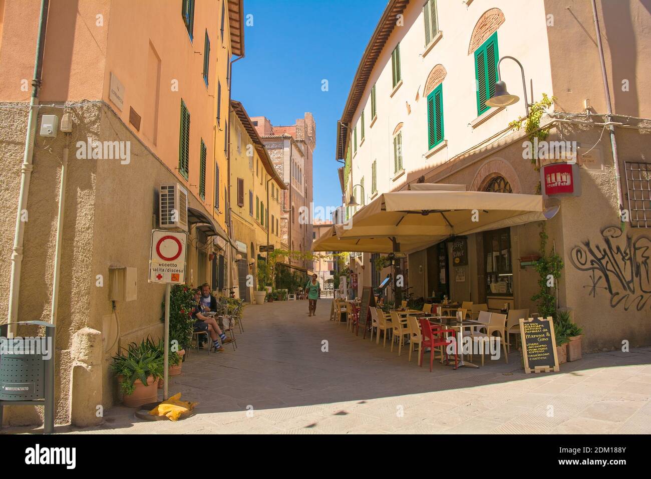 Grosseto, Italy - Septemer 4th 2020. A bar in a quiet mainly ...