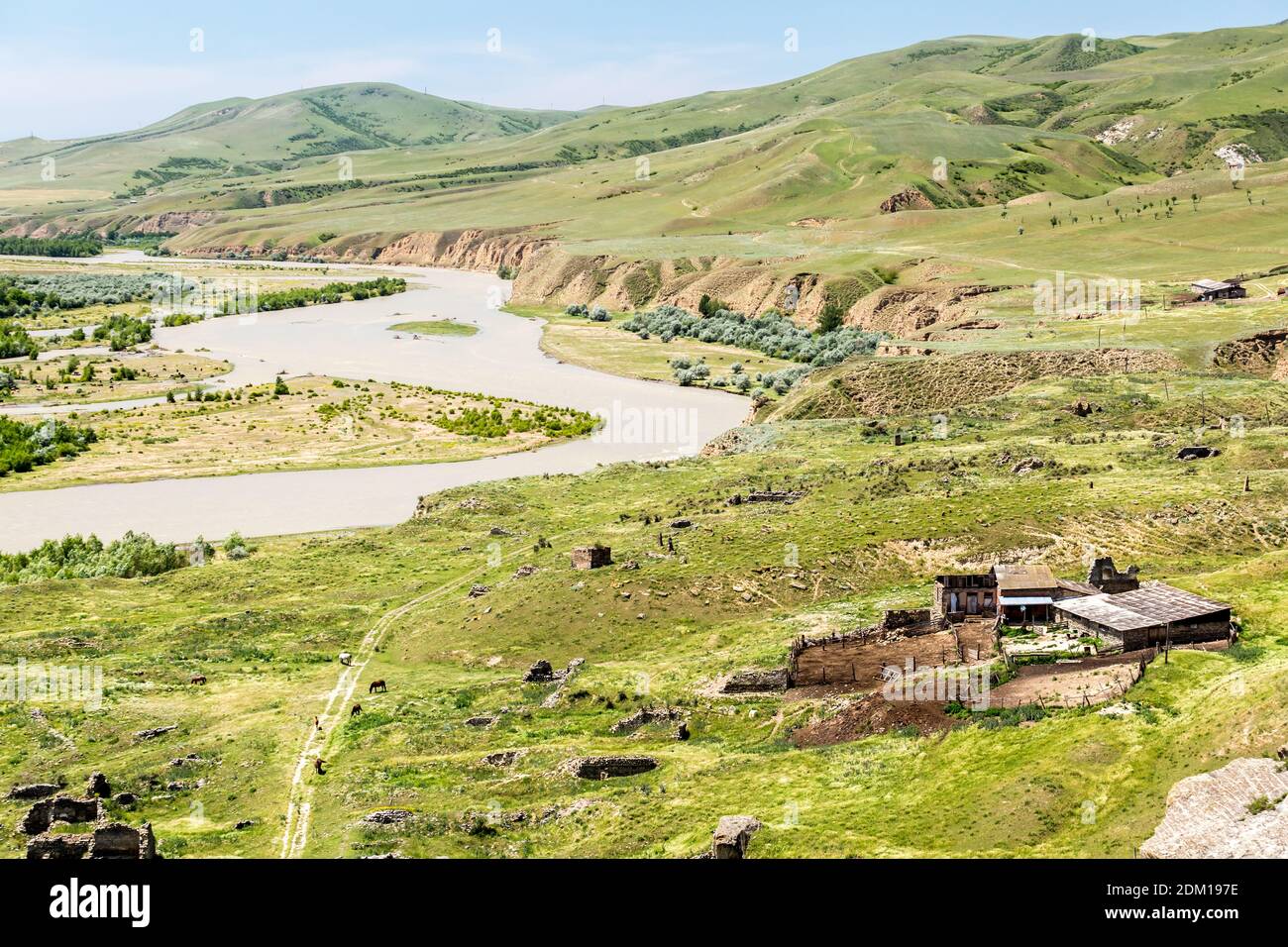 Ruins of an ancient village near ancient Uplistsikhe cave town in ...