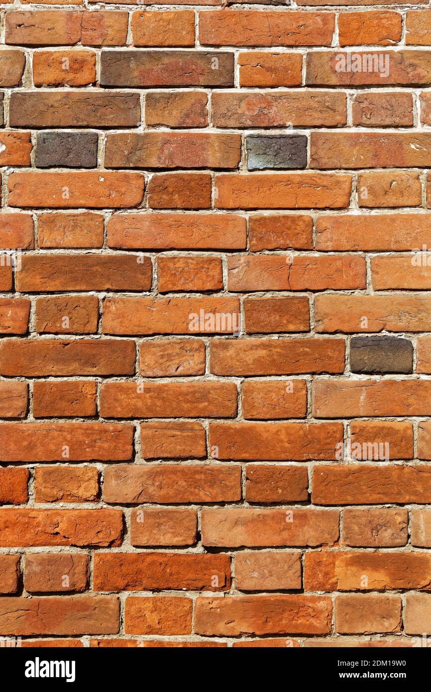 Red brick wall texture with cracks and scratches for background Stock ...
