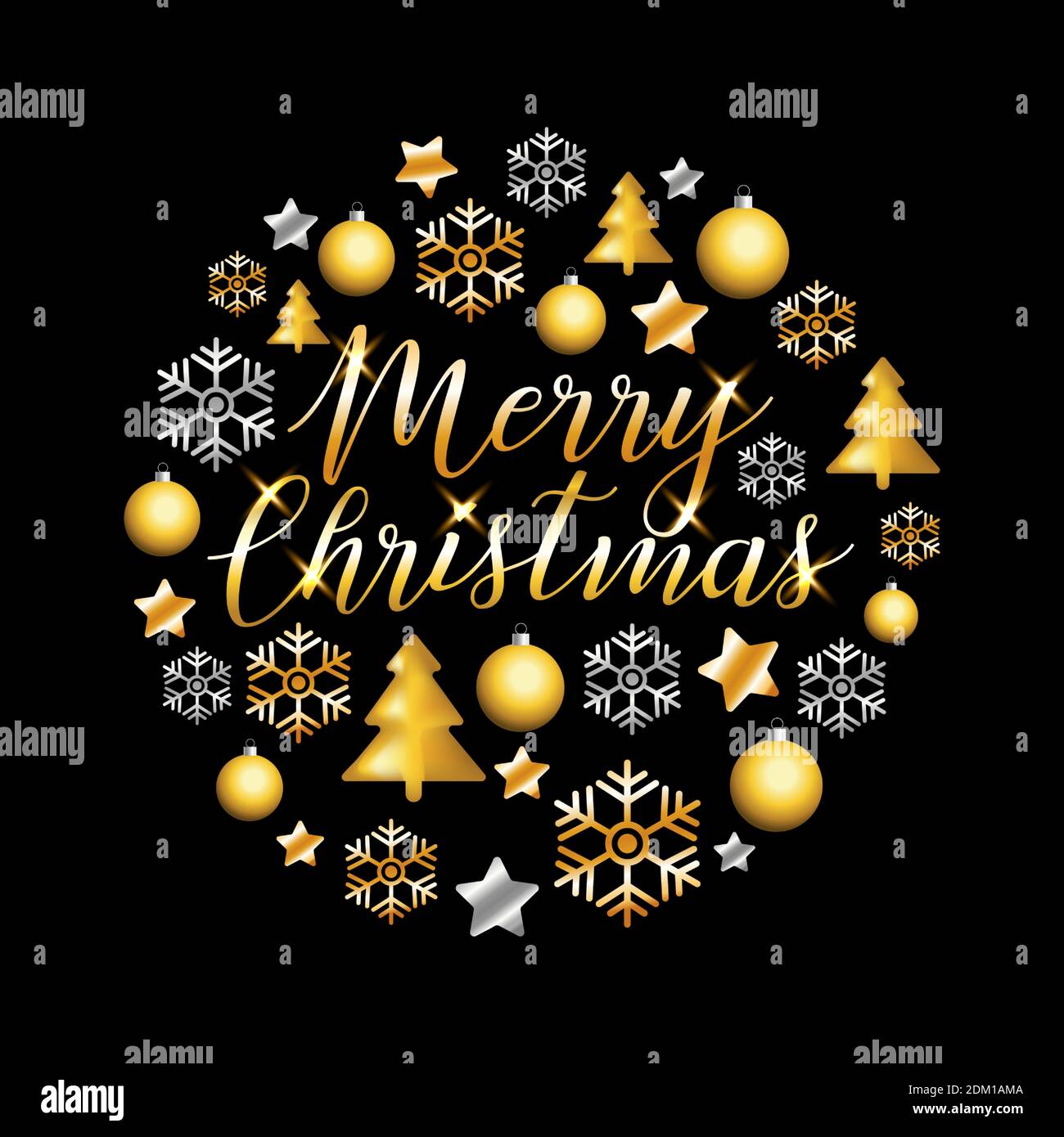 Snowflake black gold silver Stock Vector Images - Alamy