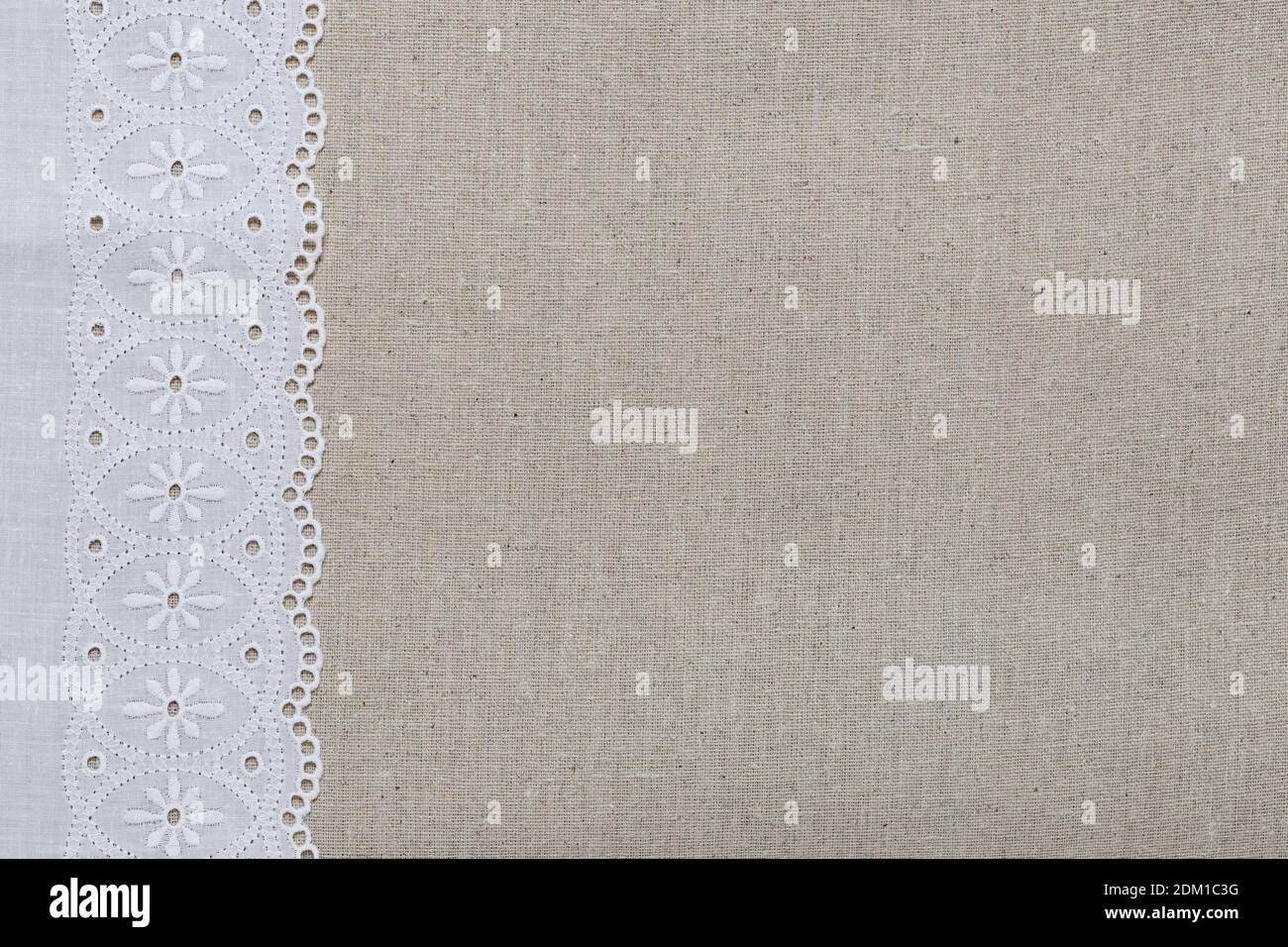 Natural linen texture with white trim on the left side Stock Photo - Alamy