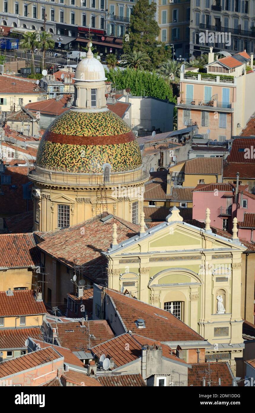 View over the Baroque Nice Cathedral or Saint Reparata (1650-1699) in ...
