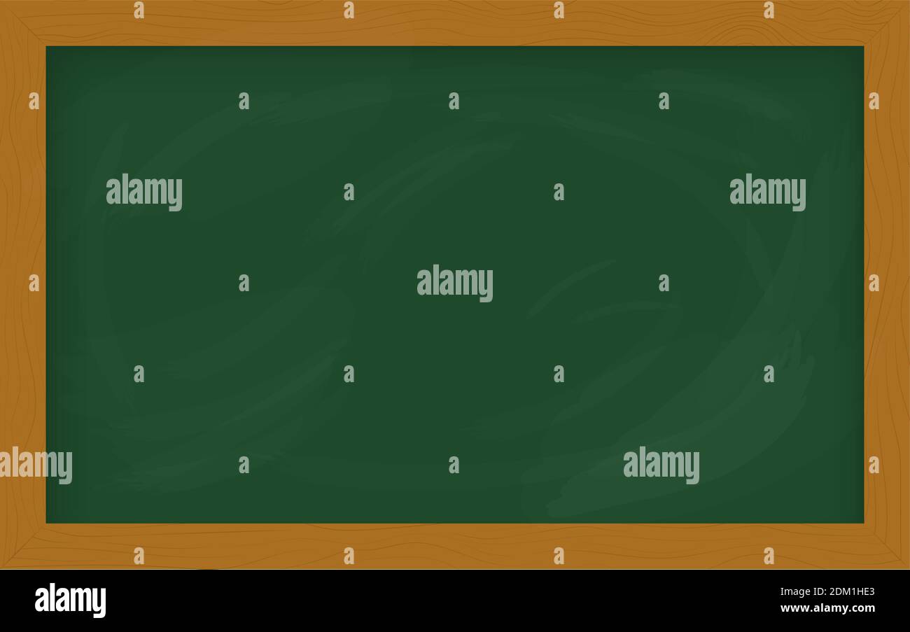 Green school board with wooden frame isolated on white background ...