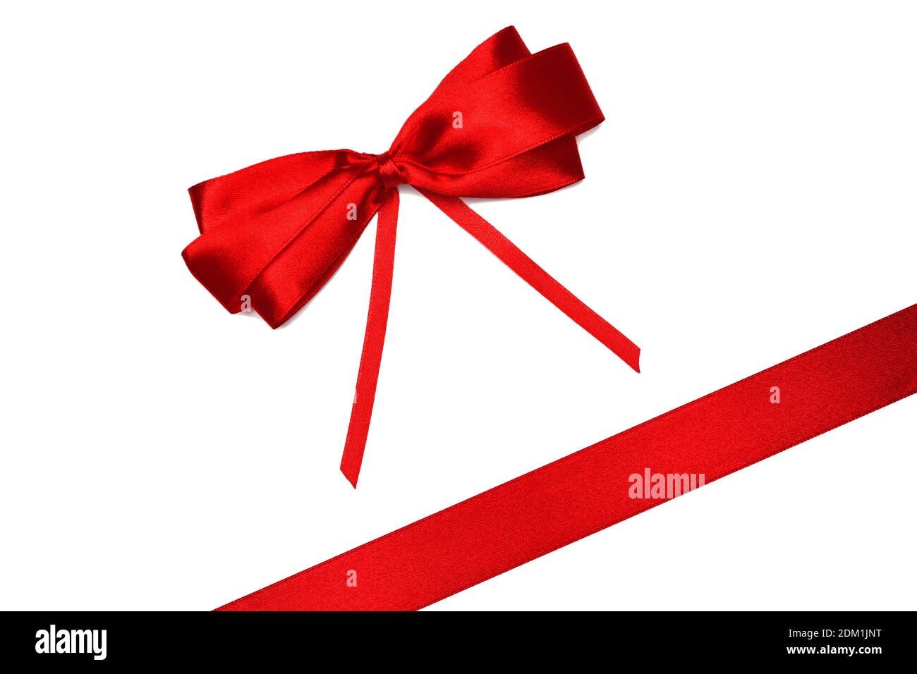 Shiny red satin ribbon isolated on white background Stock Photo - Alamy