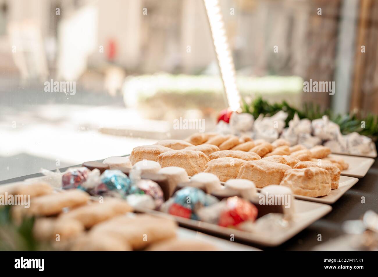 Bakery pastry counter display in Spain Stock Photo - Alamy